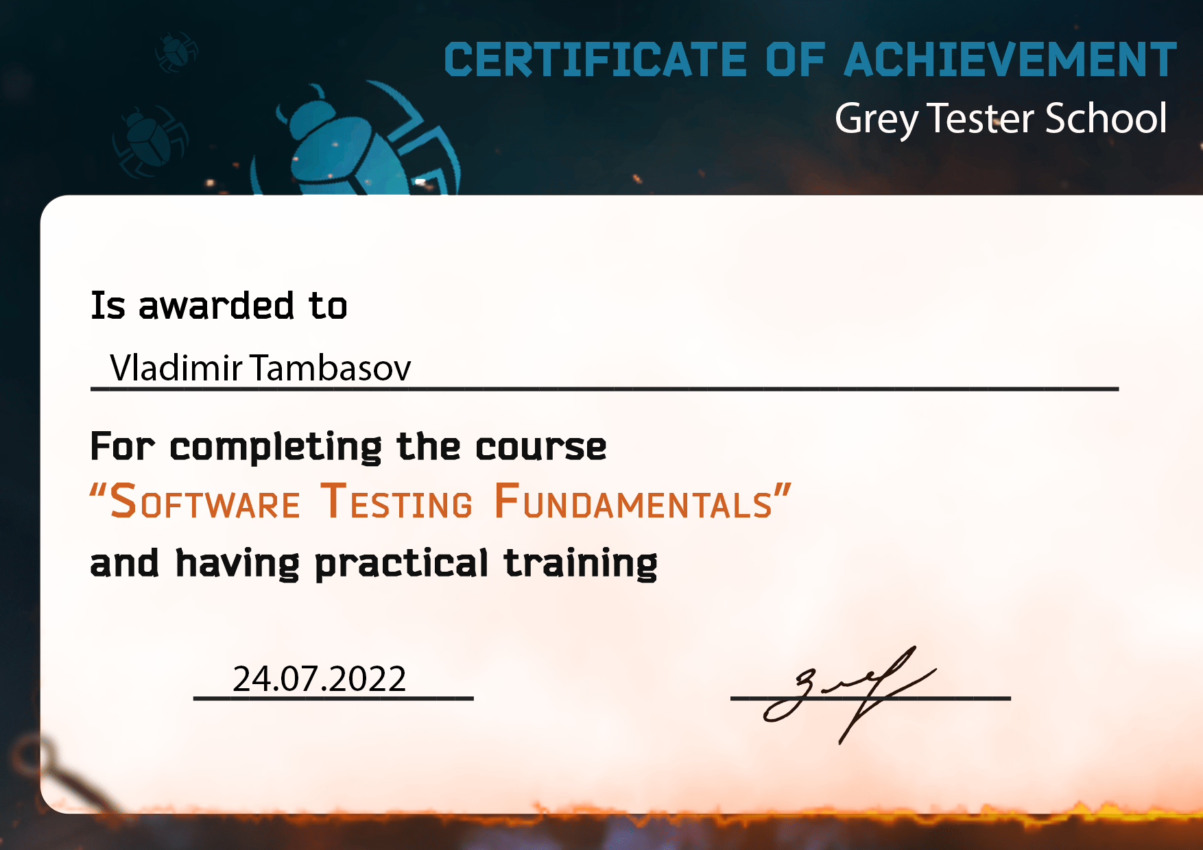 Vladimir Tambasov – Junior QA Engineer | Web | Mobile | LinkedIn